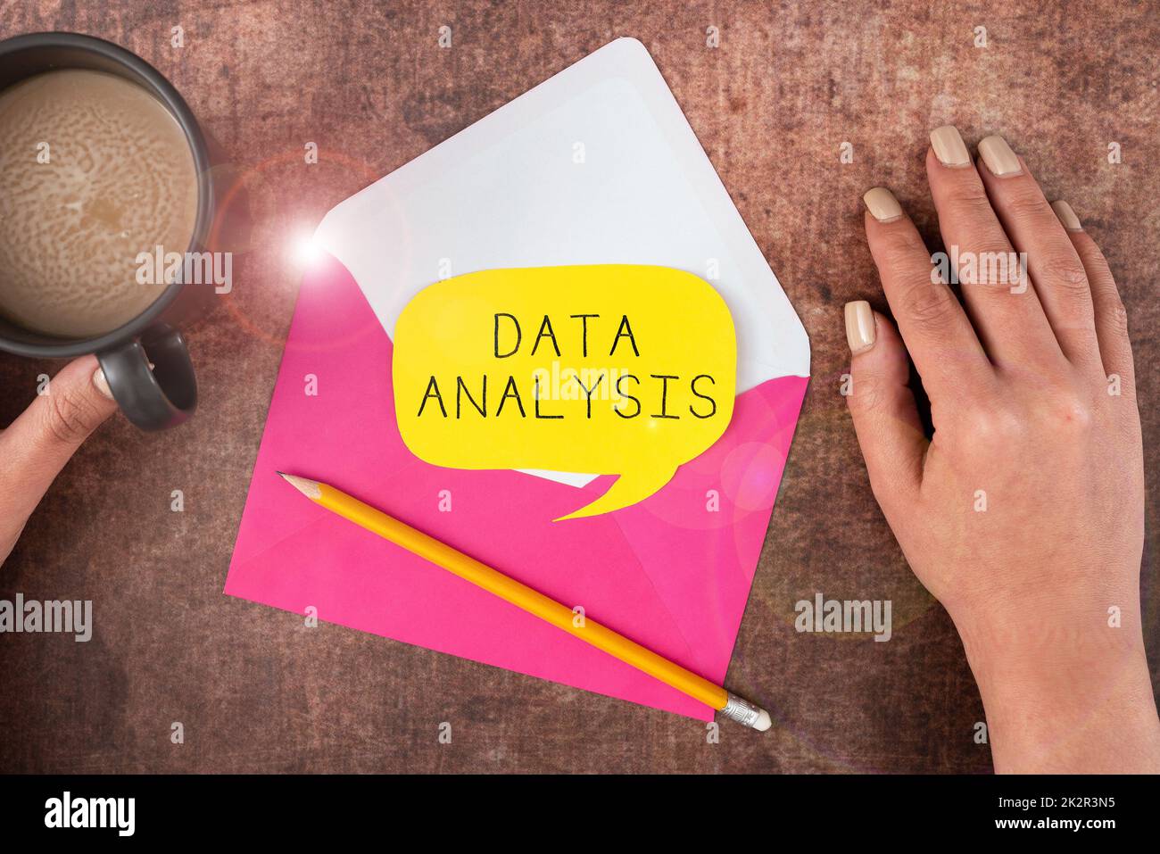 Hand writing sign Data Analysis. Business concept Translate numbers to Analytical Conclusion ...