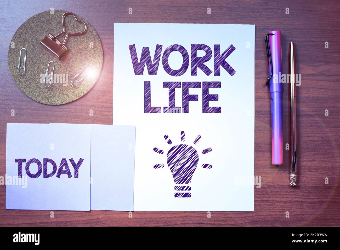 Hand writing sign Work Life. Concept meaning An everyday task to ern ...