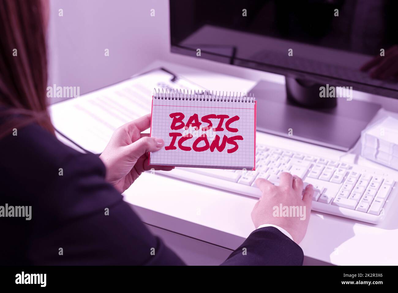 Text showing inspiration Basic Icons. Word for pictogram or ideogram displayed on a computer ...