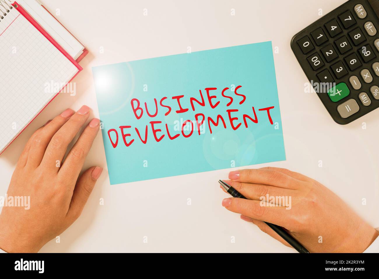 Hand writing sign Business Development. Business overview Implement ...