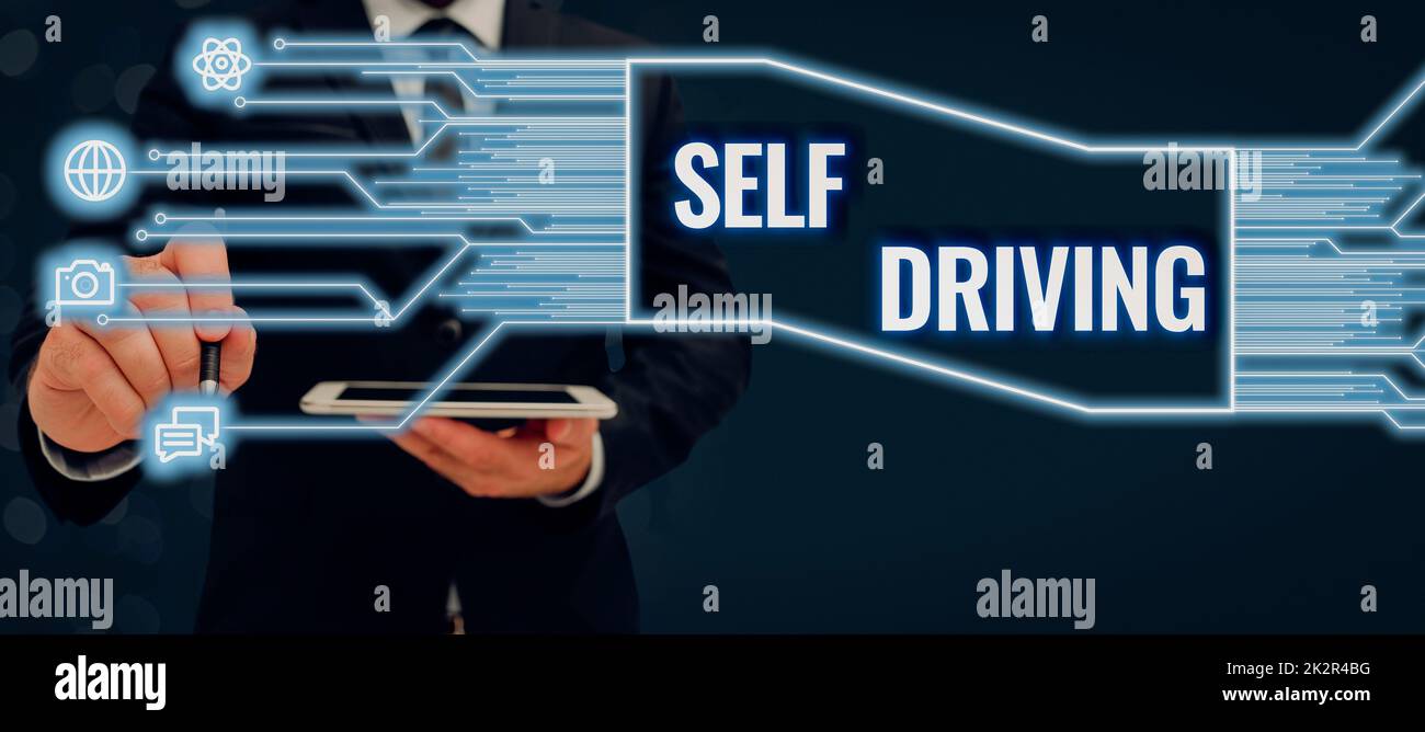 Conceptual display Self Driving. Conceptual photo Autonomous vehicle ... Conceptual display Self Driving. Conceptual photo Autonomous vehicle ...