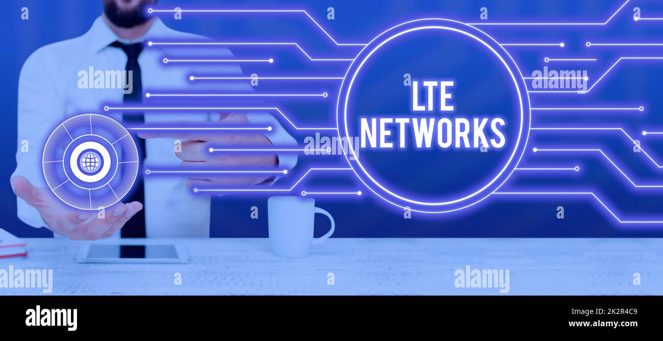 Hand writing sign Lte Networks. Business approach Fastest network ...