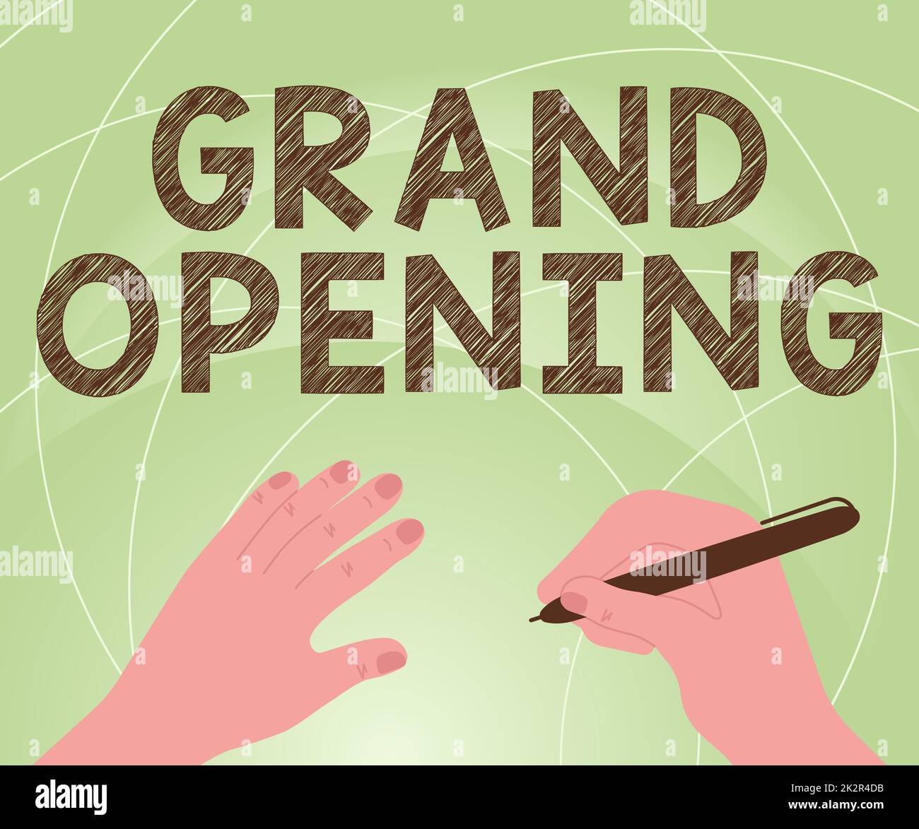 Text caption presenting Grand Opening. Concept meaning Ribbon Cutting ...
