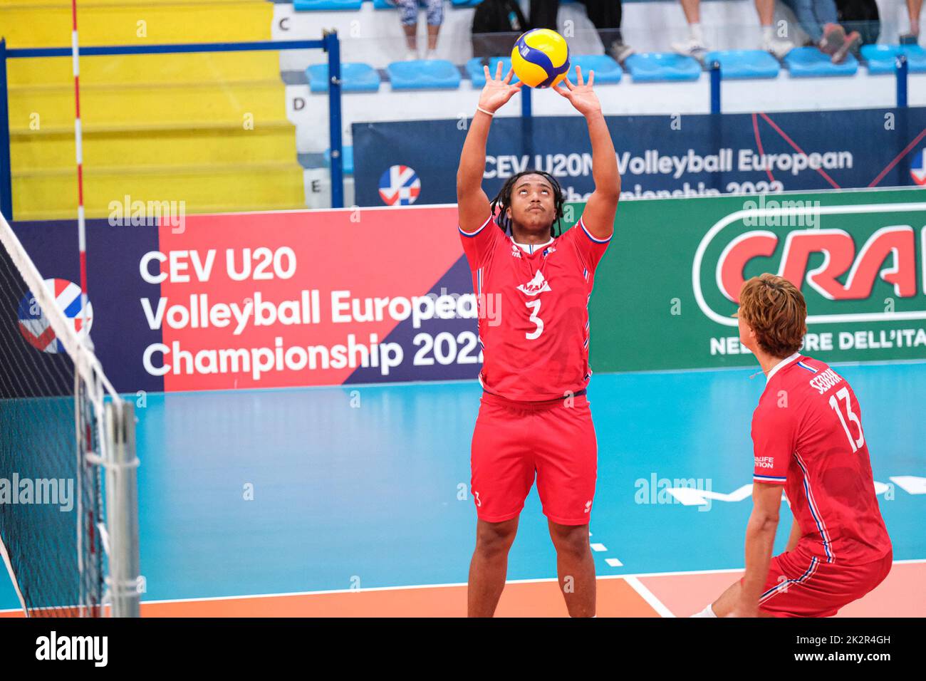 Anatole Chaboissant (FRA) in action during the CEV U20 Volleyball ...