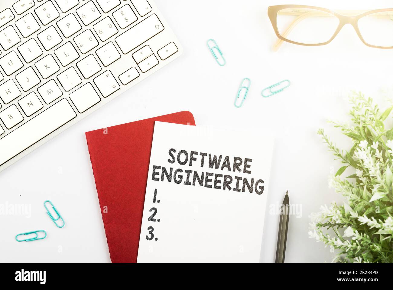 Hand writing sign Software Engineering. Business showcase Program Development in Systematic ...