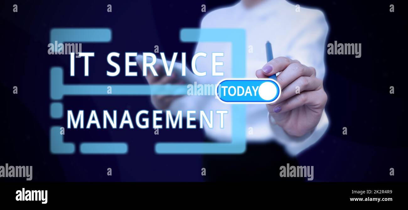 Conceptual caption It Service Management. Business overview Activity ...