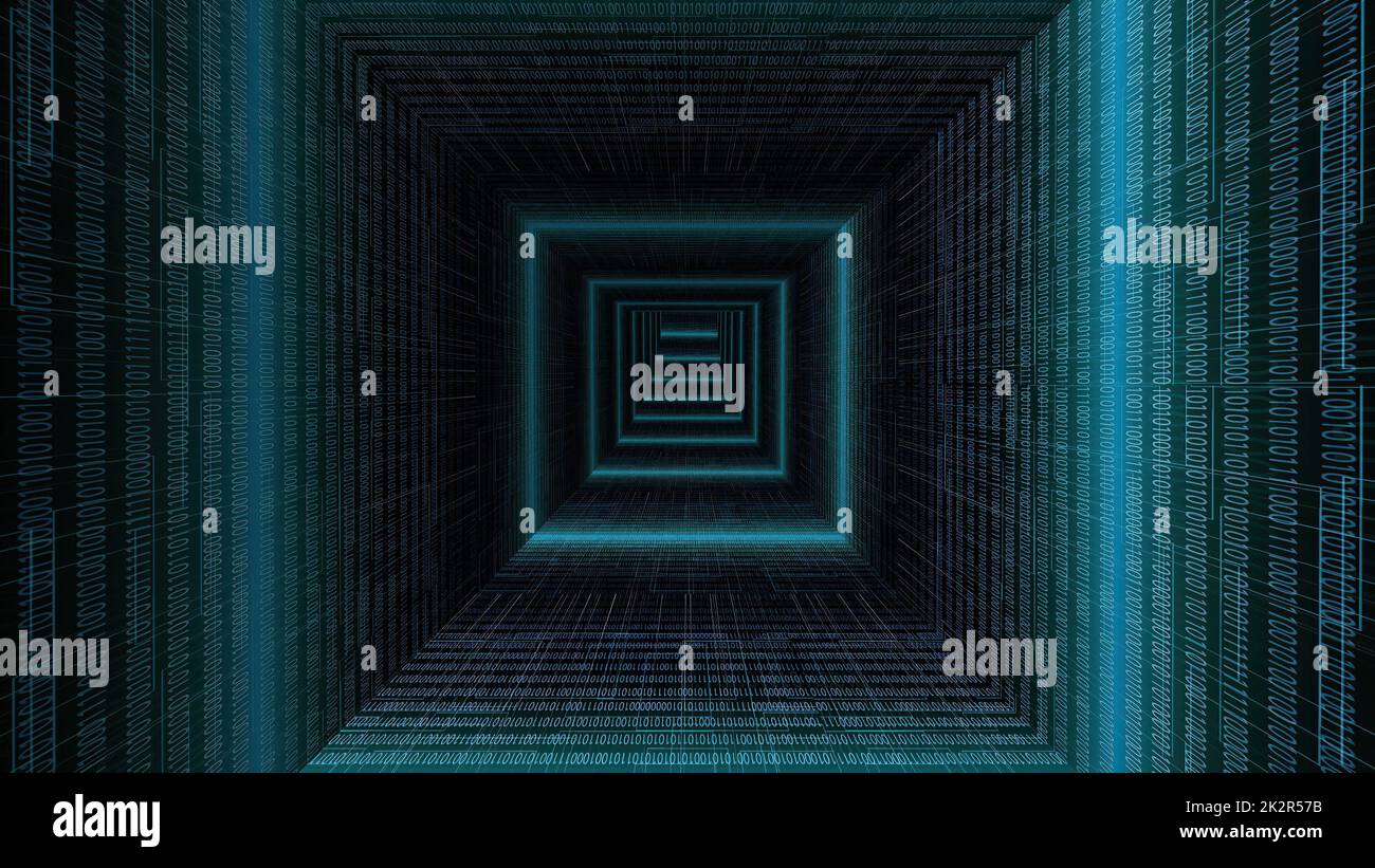 Driving through binary data tunnel Stock Photo - Alamy