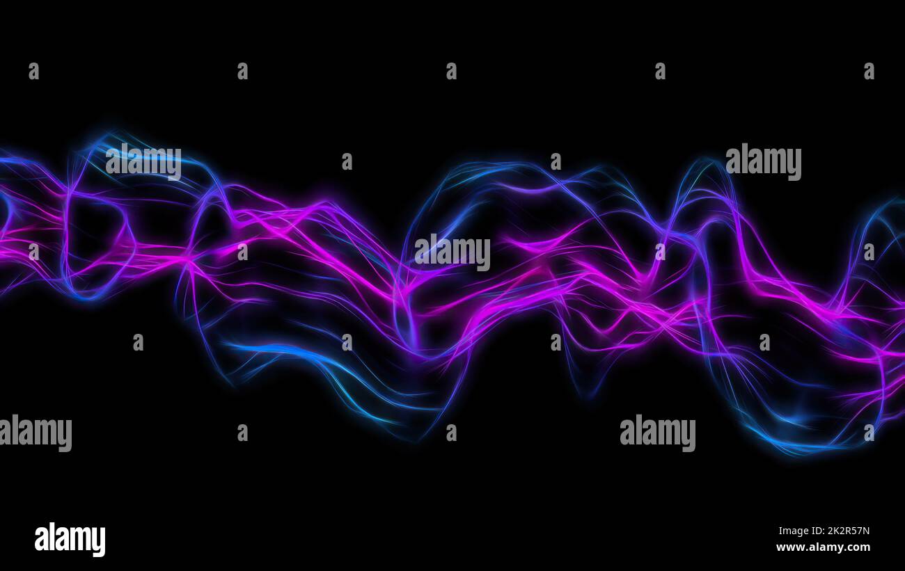 Abstract fractal colorful lines over black Stock Photo - Alamy