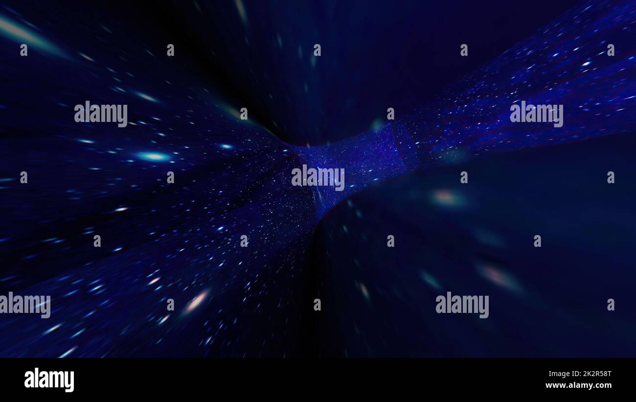 Dive through fast hyper warp stars tunnel Stock Photo - Alamy