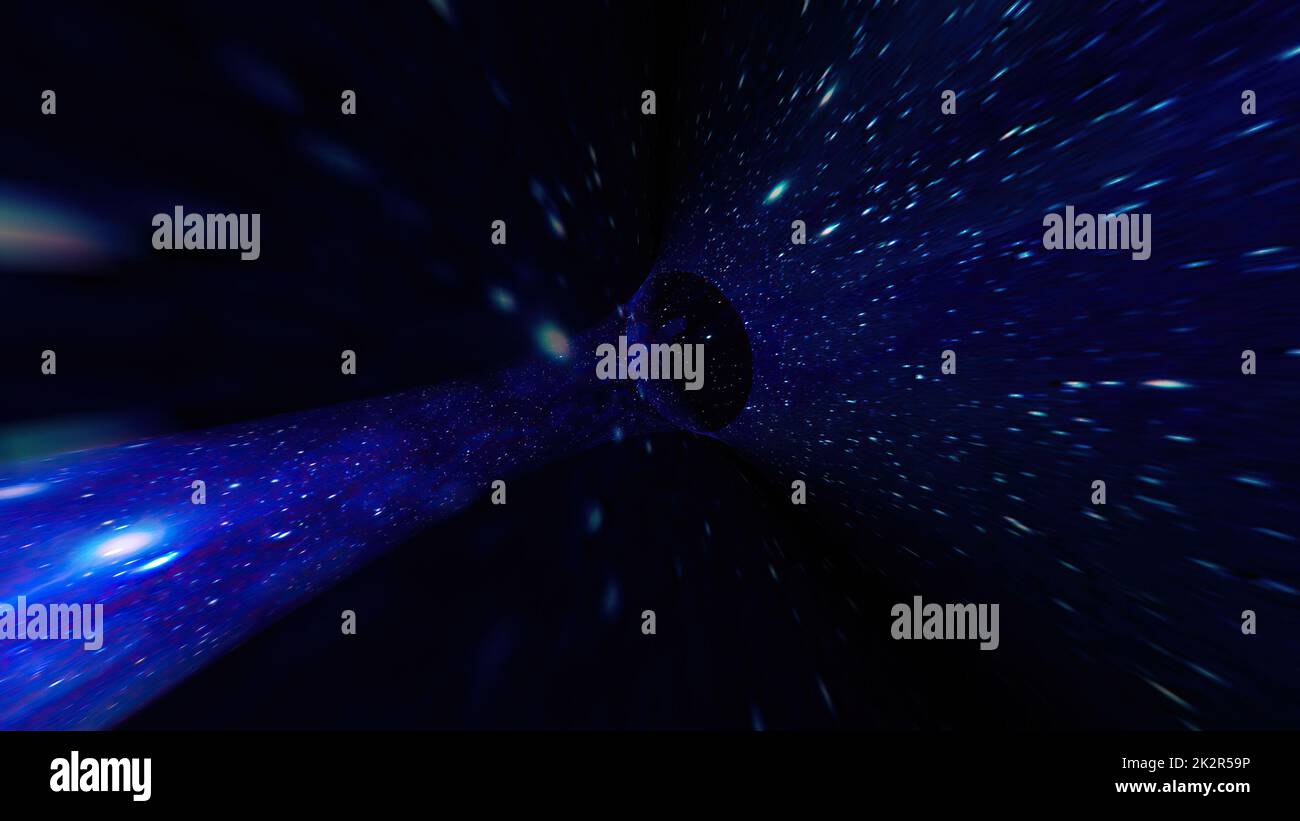Dive through fast hyper warp stars tunnel Stock Photo - Alamy