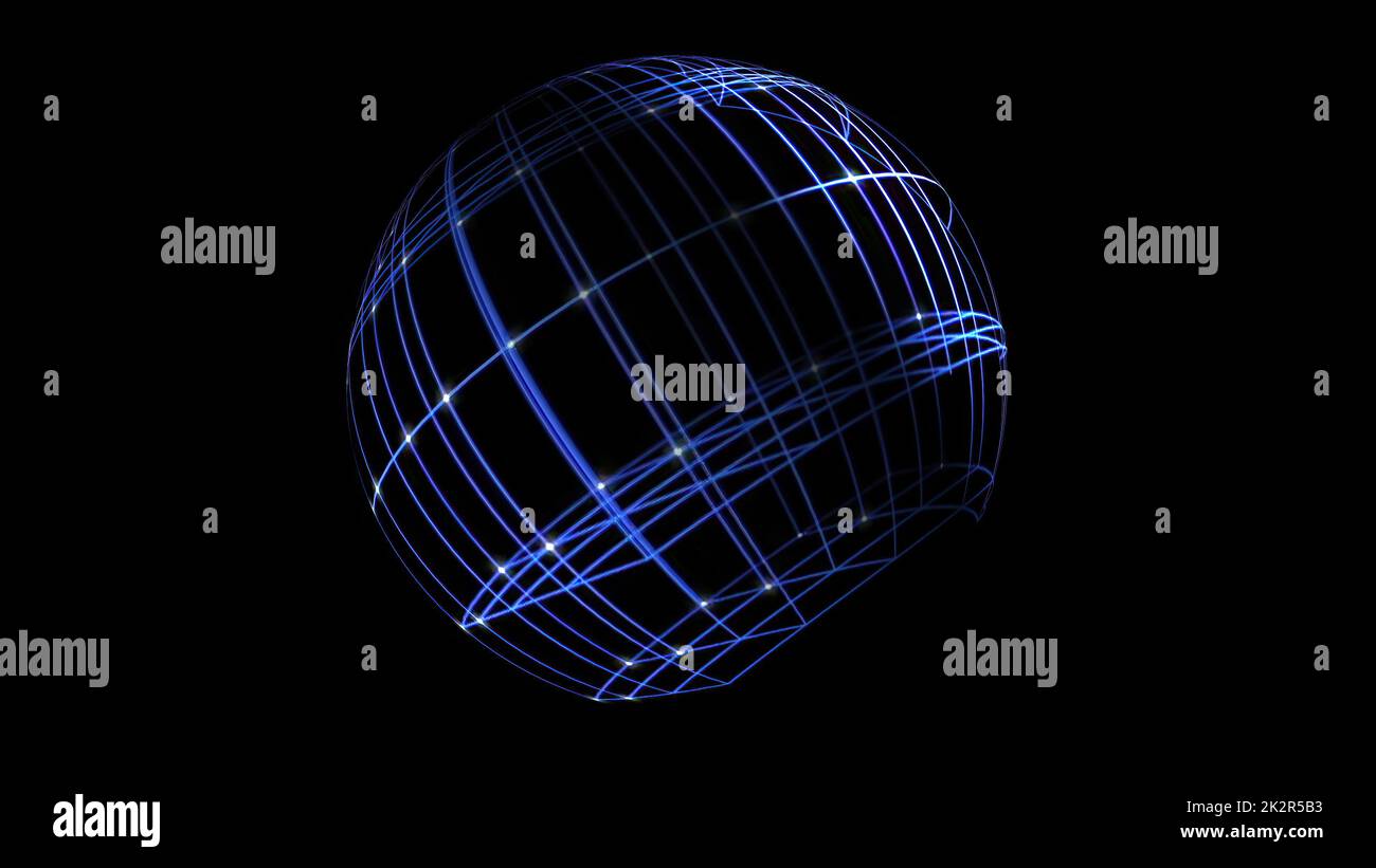 3D illustration of Sphere Cyber Space Network 3d illustration Stock ...
