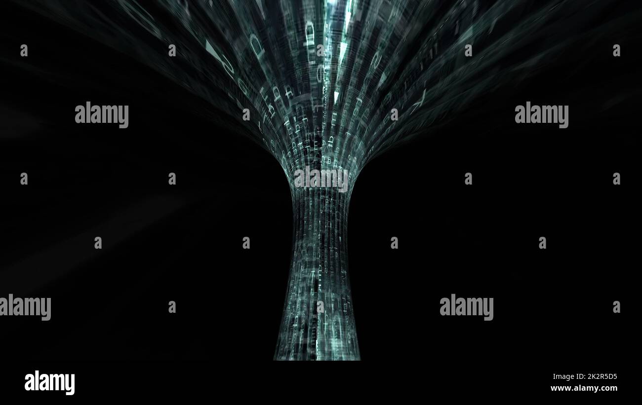 Driving through Binary Data tunnel Stock Photo - Alamy