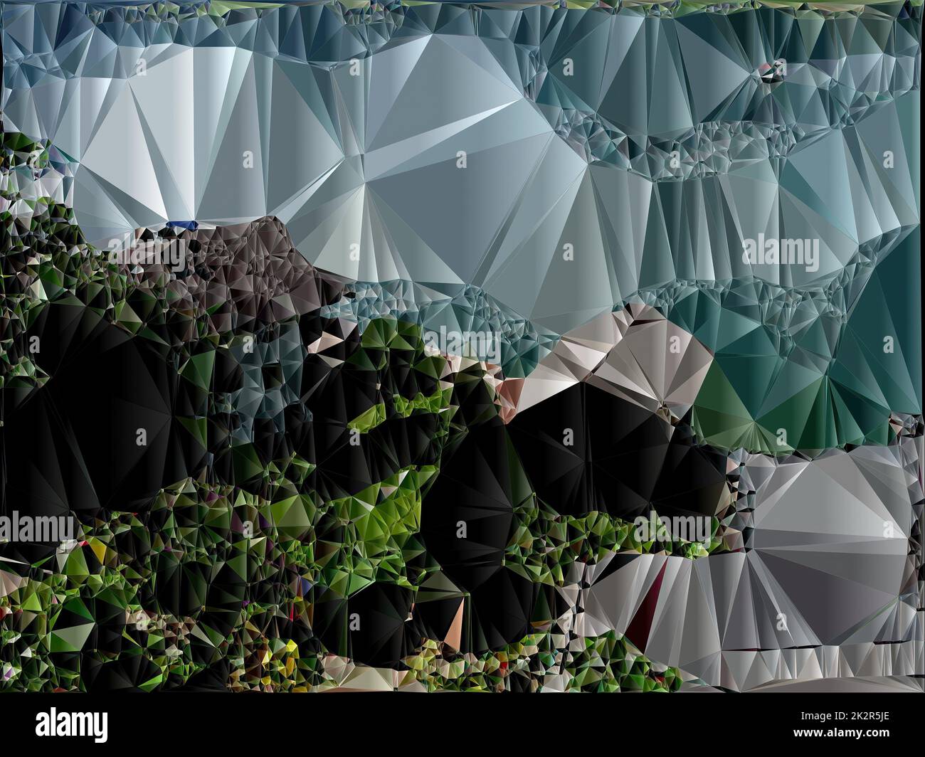 Artwork of abstract composition made with geometrical shapes and ...