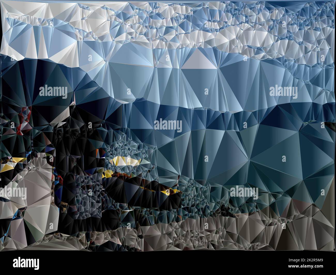 Artwork of abstract composition made with geometrical shapes and ...