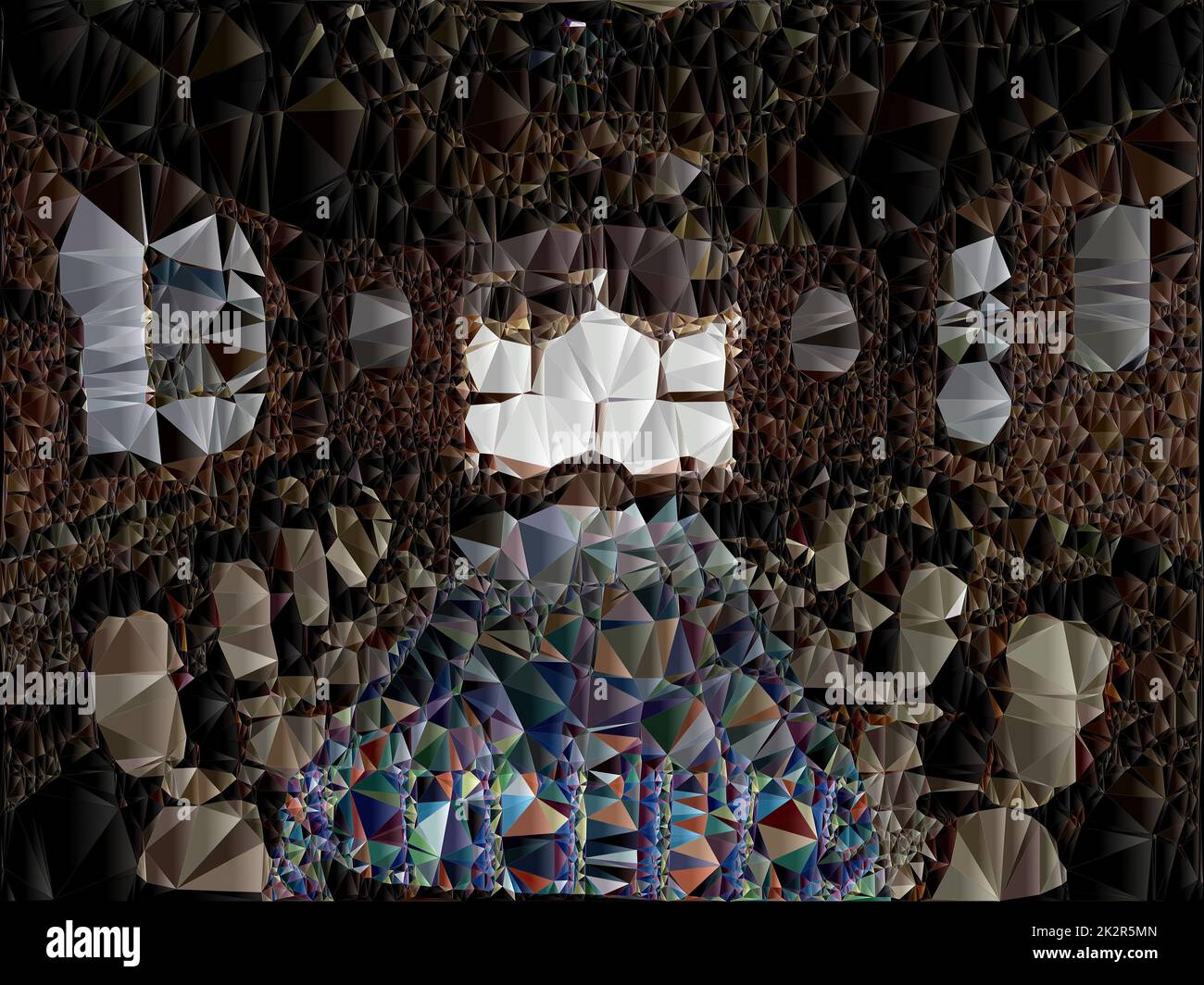 Artwork of abstract composition made with geometrical shapes and ...