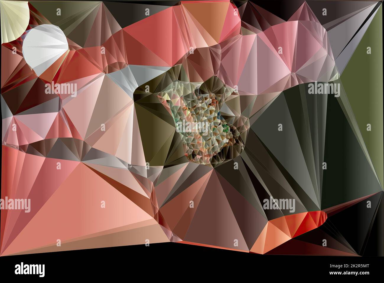 Artwork of abstract composition made with geometrical shapes and ...