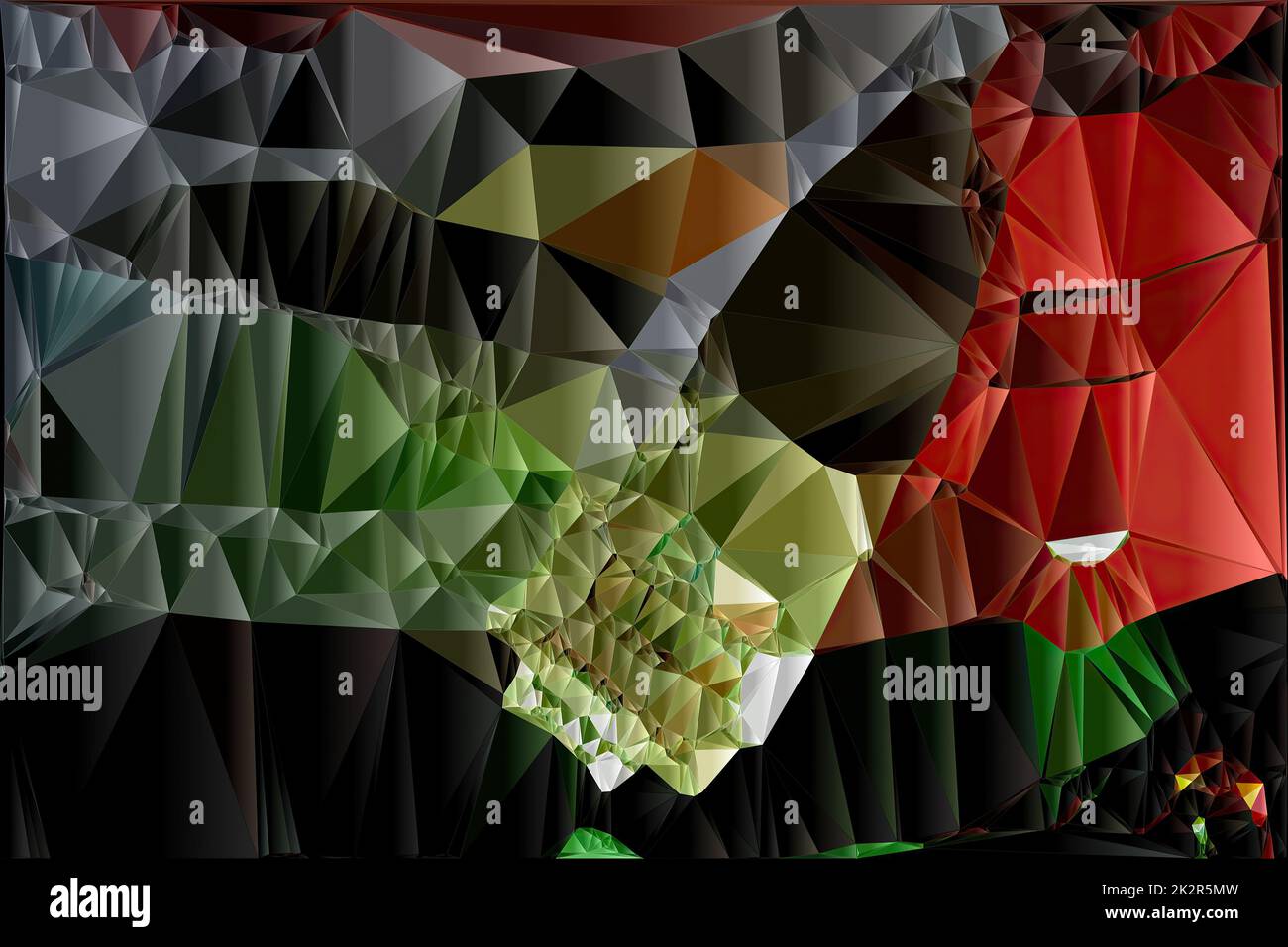 Artwork of abstract composition made with geometrical shapes and ...