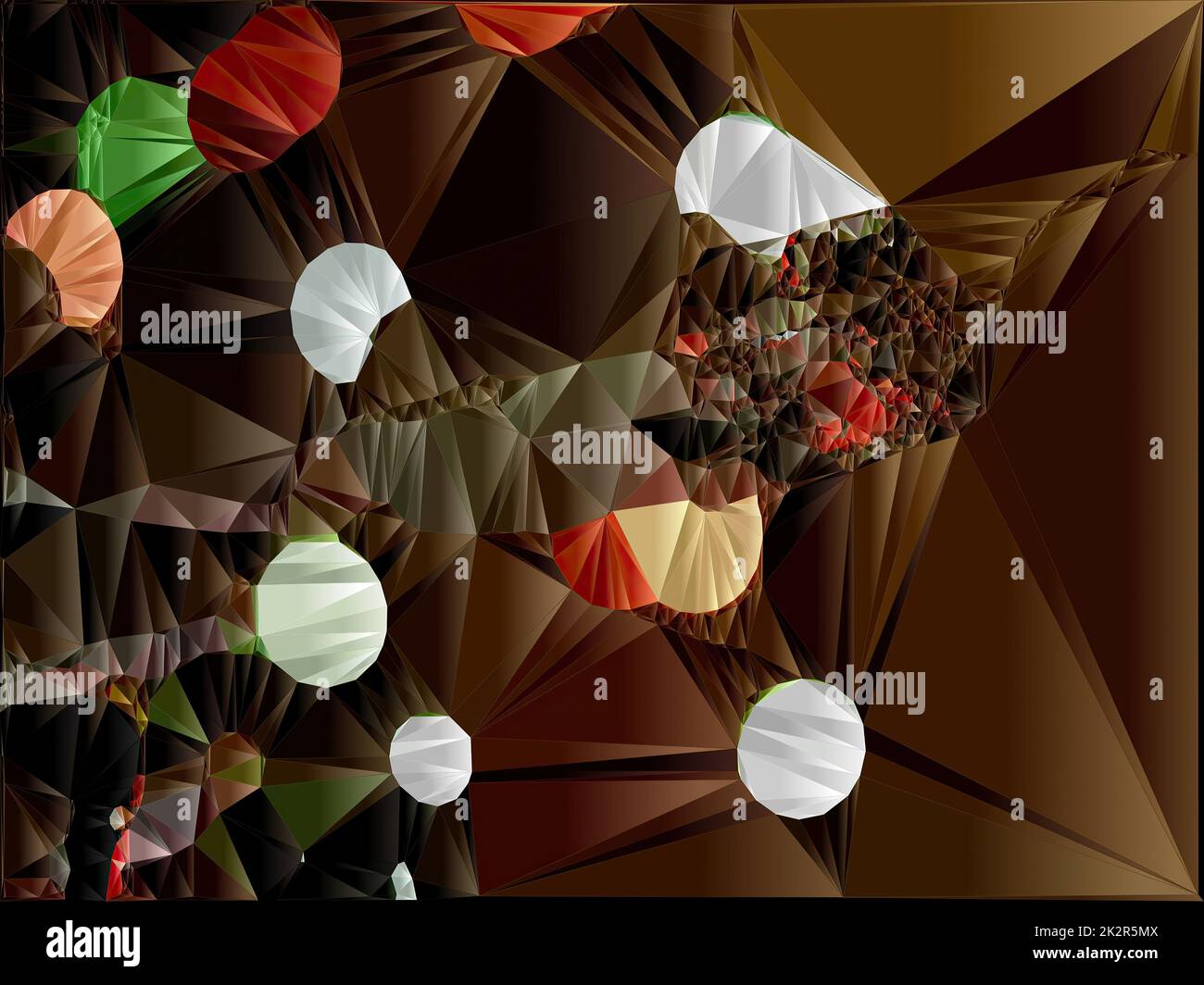 Artwork of abstract composition made with geometrical shapes and ...