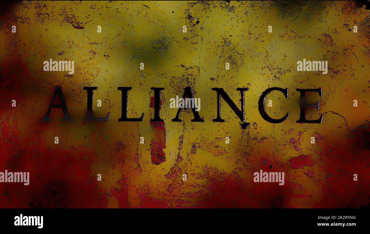 Alliance text hand draw digital art illustration Stock Photo - Alamy