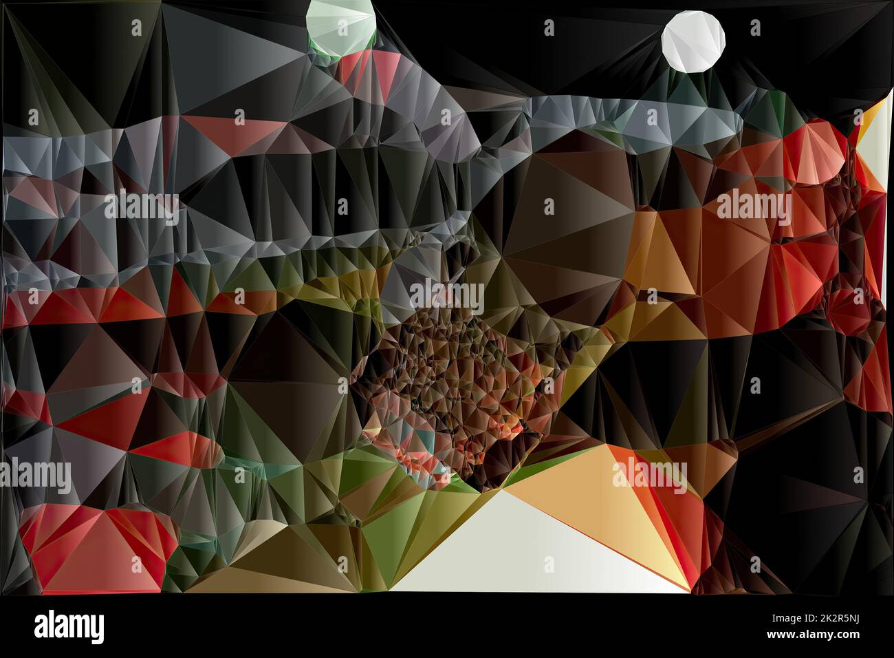 Artwork of abstract composition made with geometrical shapes and ...