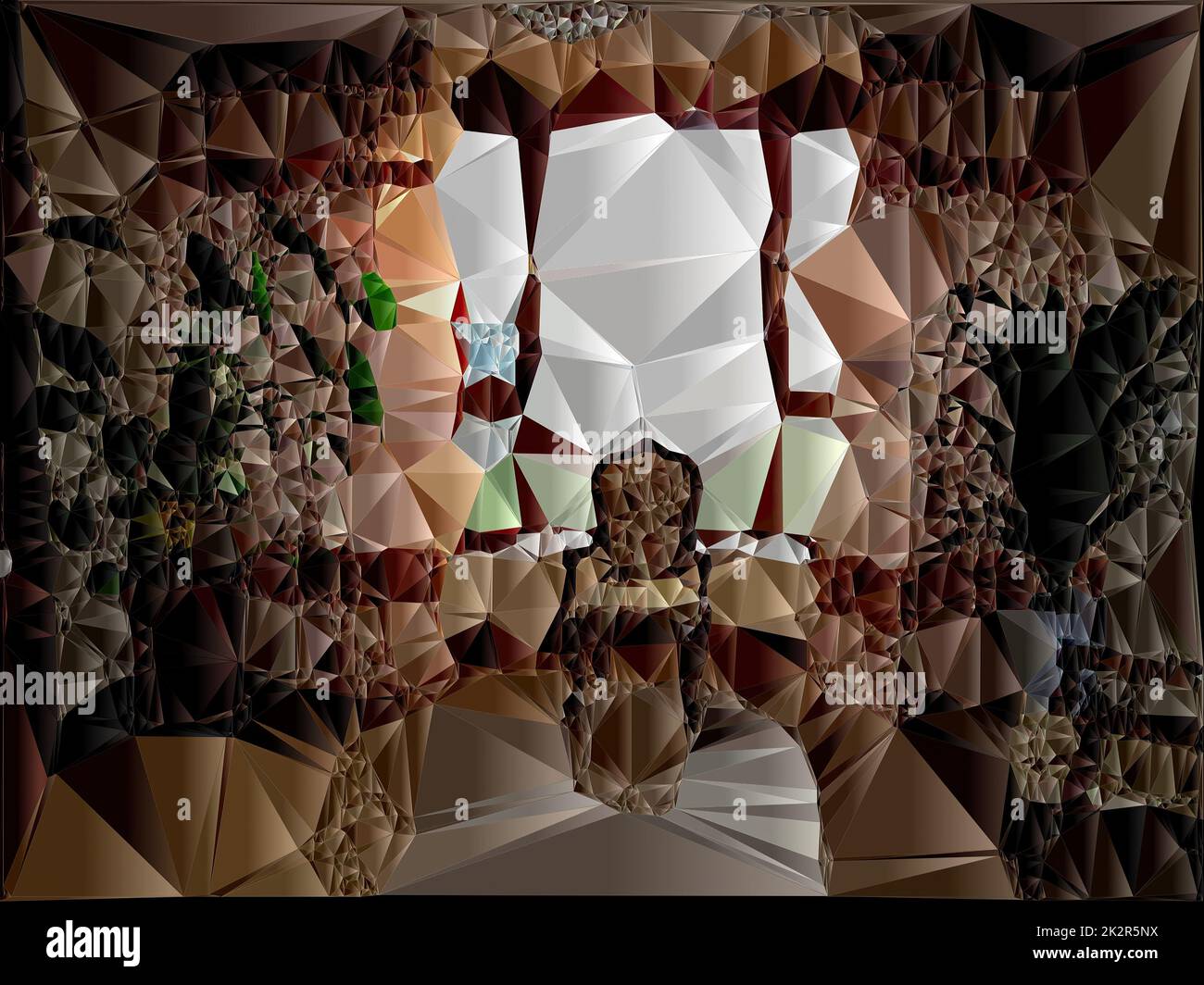 Artwork of abstract composition made with geometrical shapes and ...