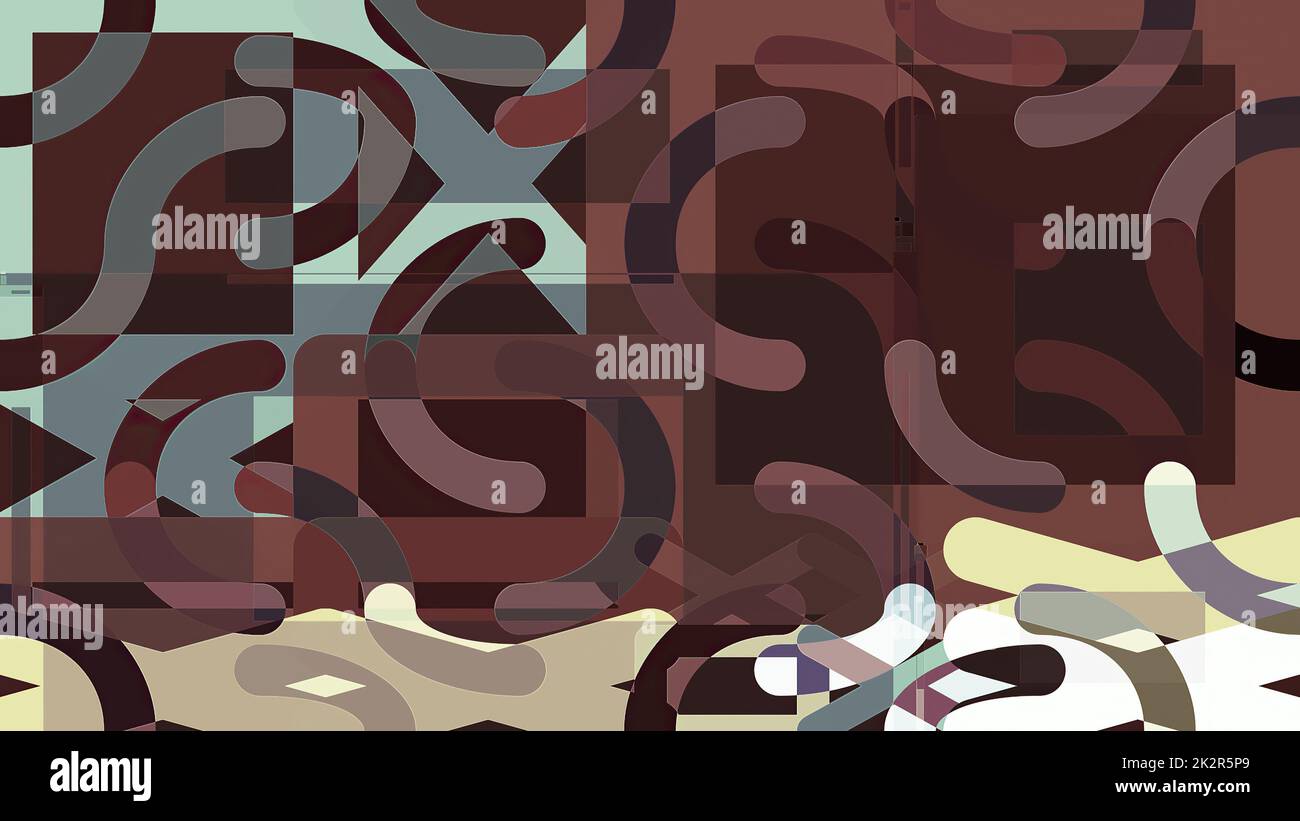 Artwork of abstract composition made with geometrical shapes and ...