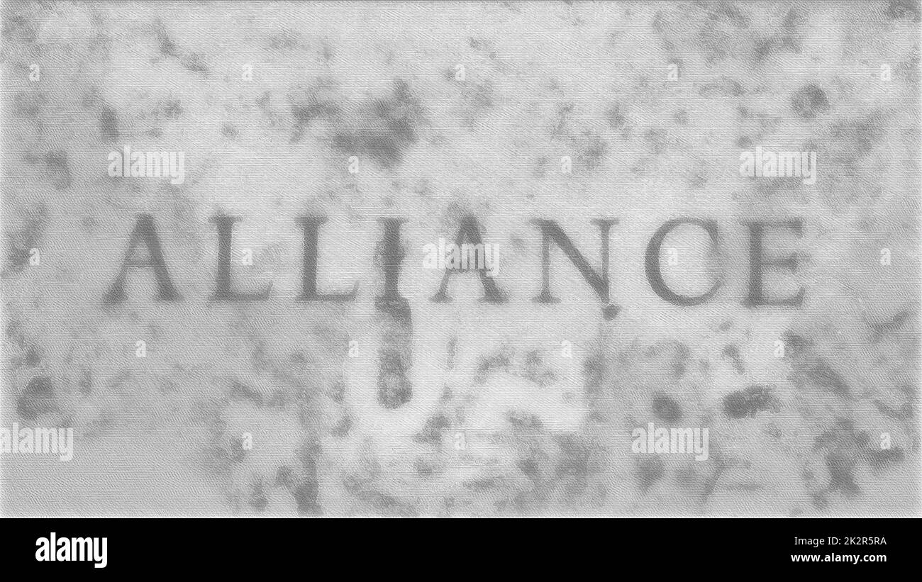 Alliance text hand draw digital art illustration Stock Photo - Alamy