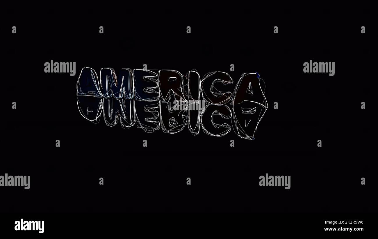 America text hand draw digital art illustration Stock Photo - Alamy