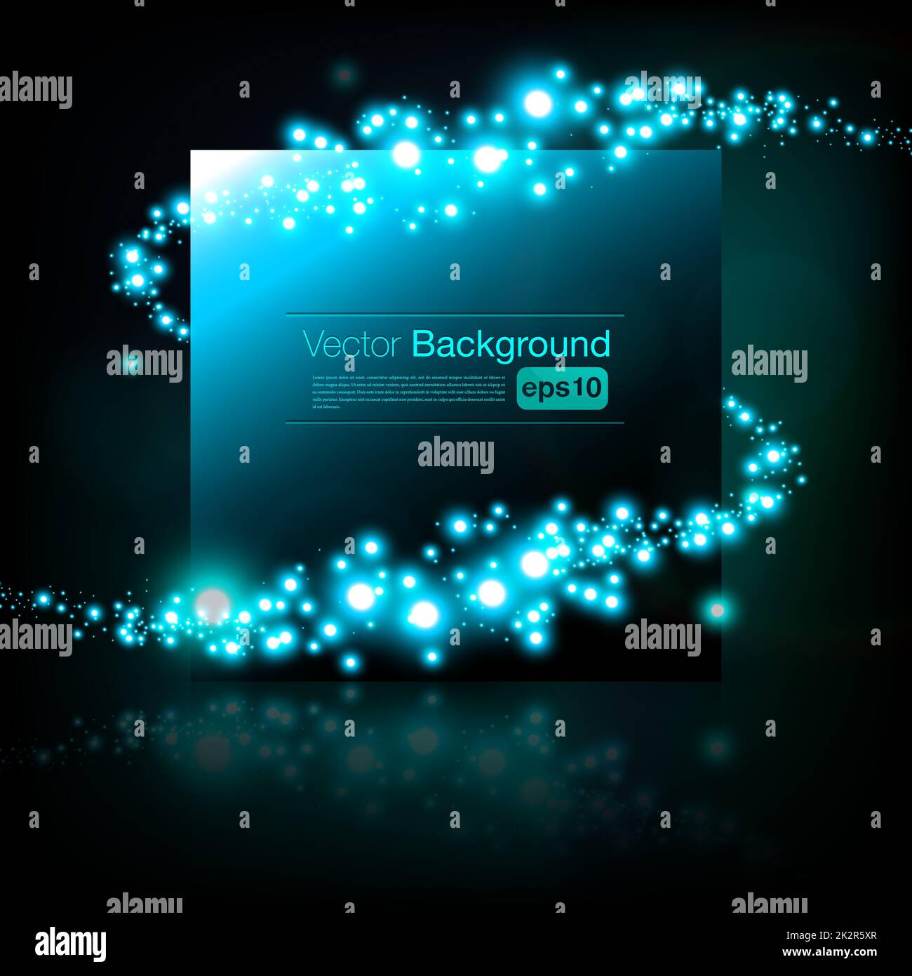 Blue text box design with sparkling vortex around it Stock Photo - Alamy