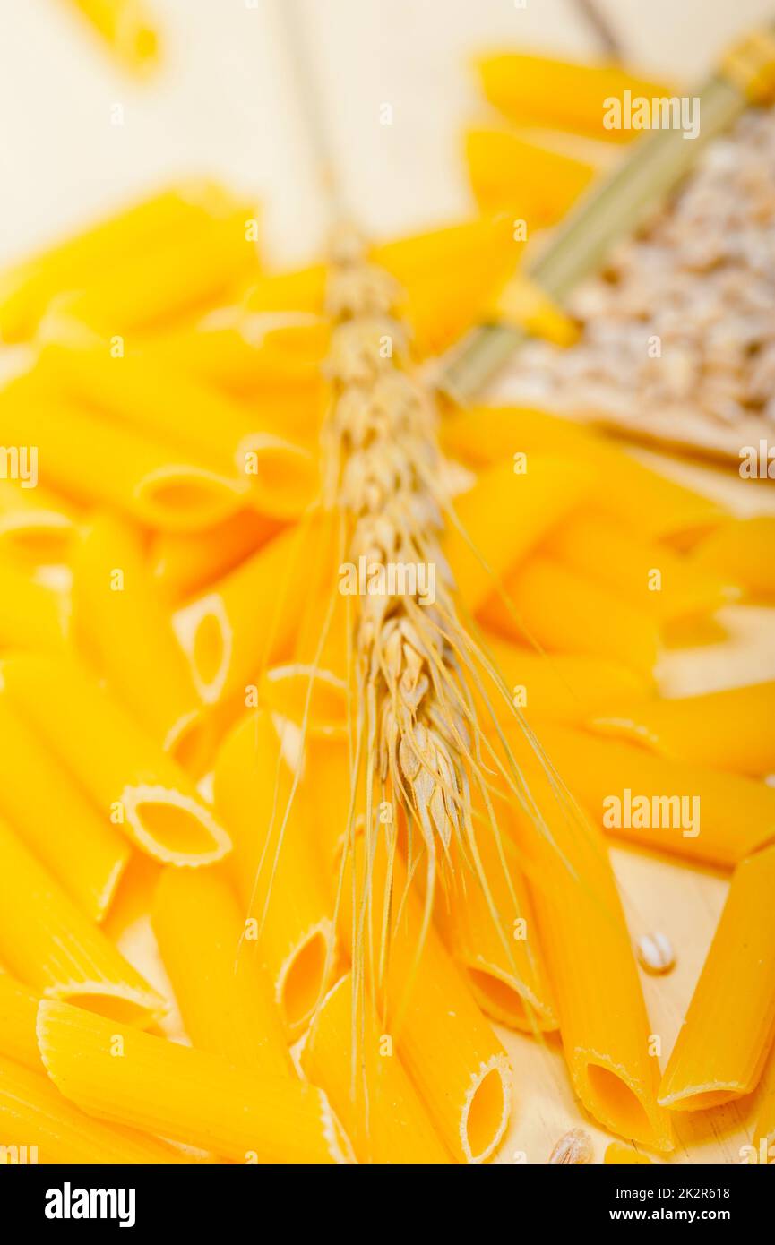 Italian pasta penne with wheat Stock Photo - Alamy