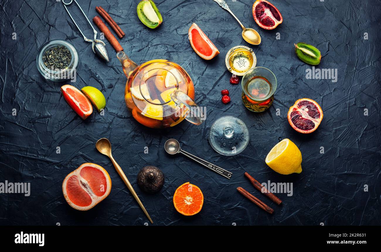 Fruit tea with citrus Stock Photo - Alamy