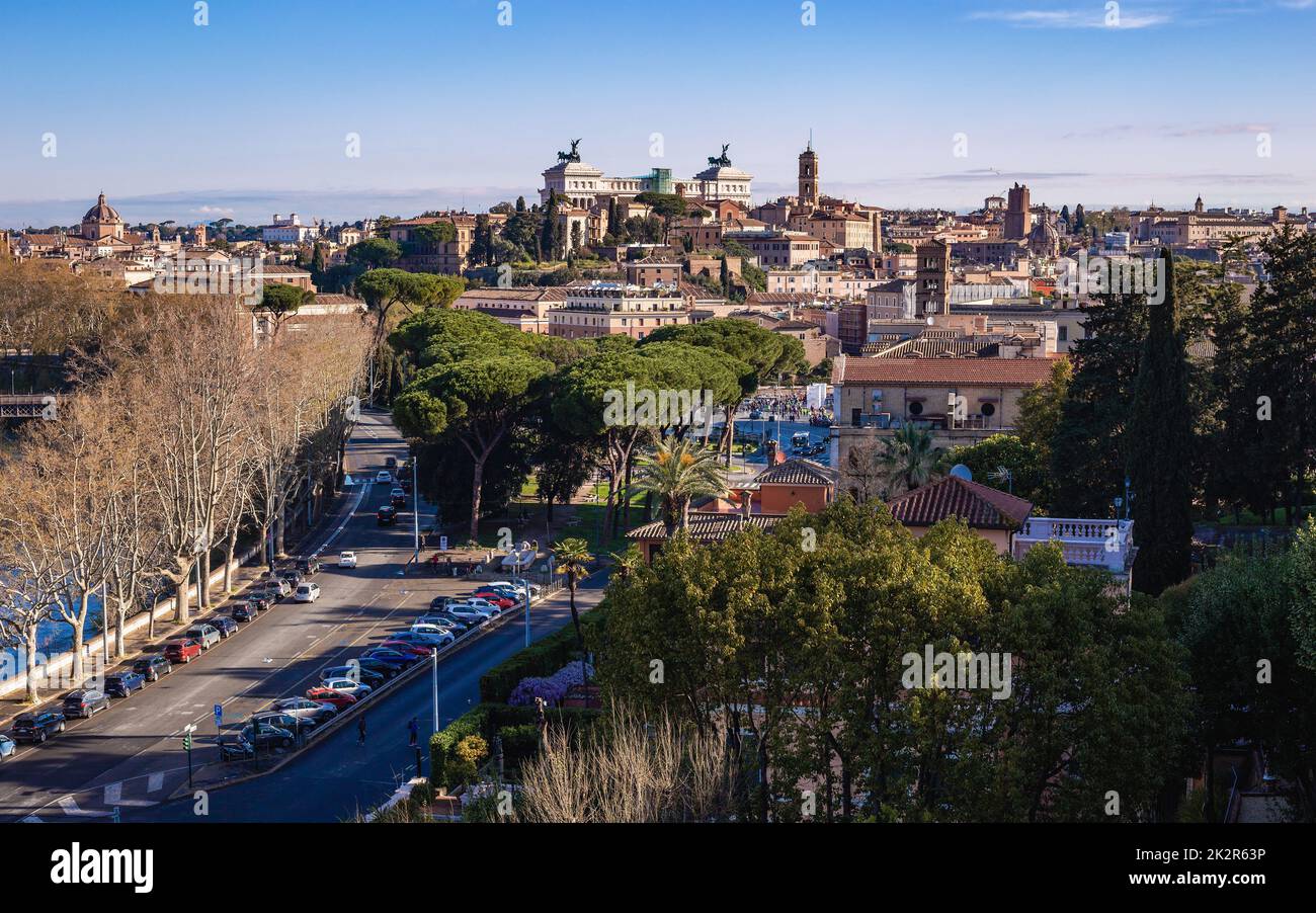 Rome from the Orange Garden, Giardino degli Aranci Stock Photo - Alamy