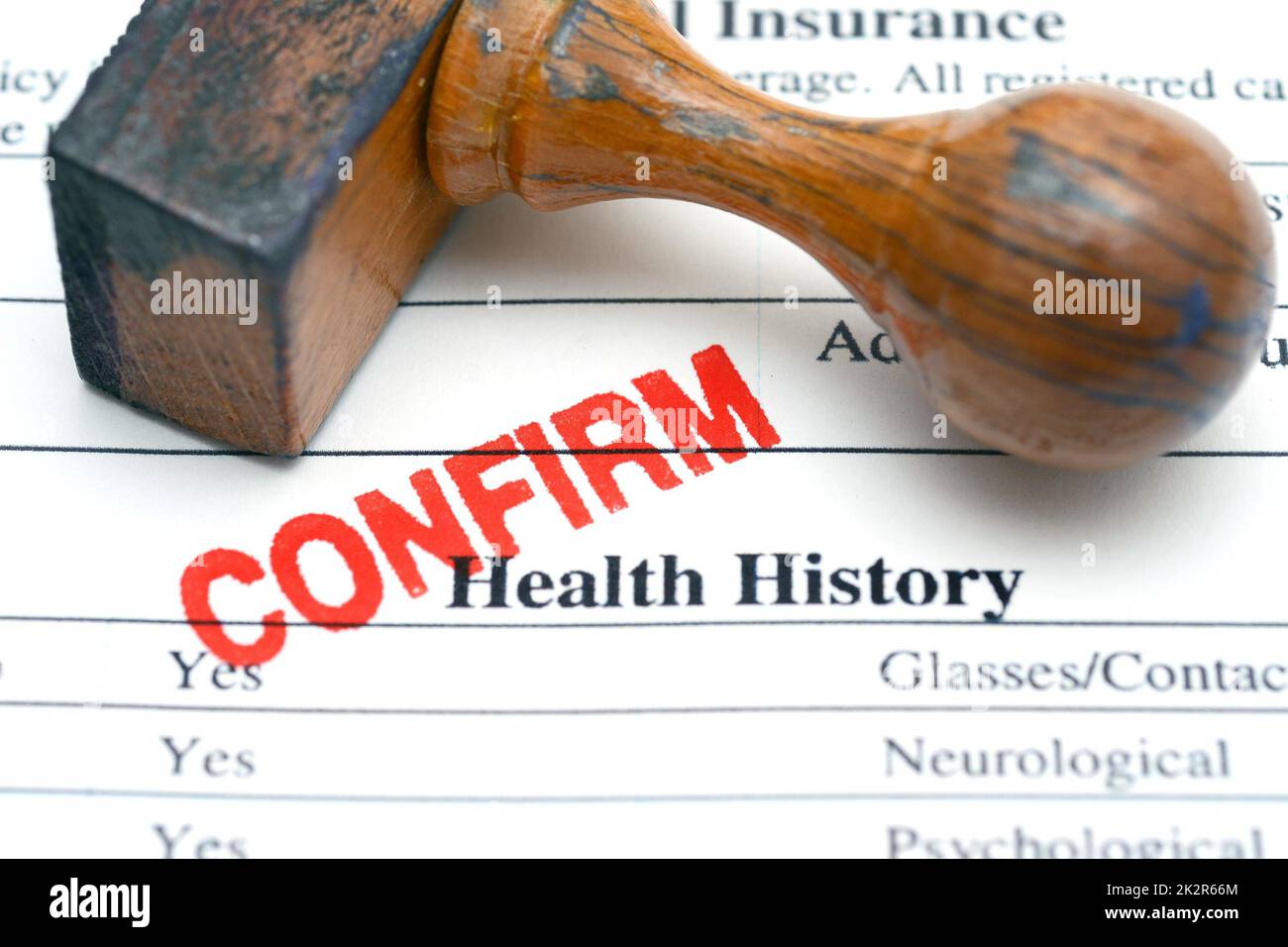 Health history form Stock Photo - Alamy