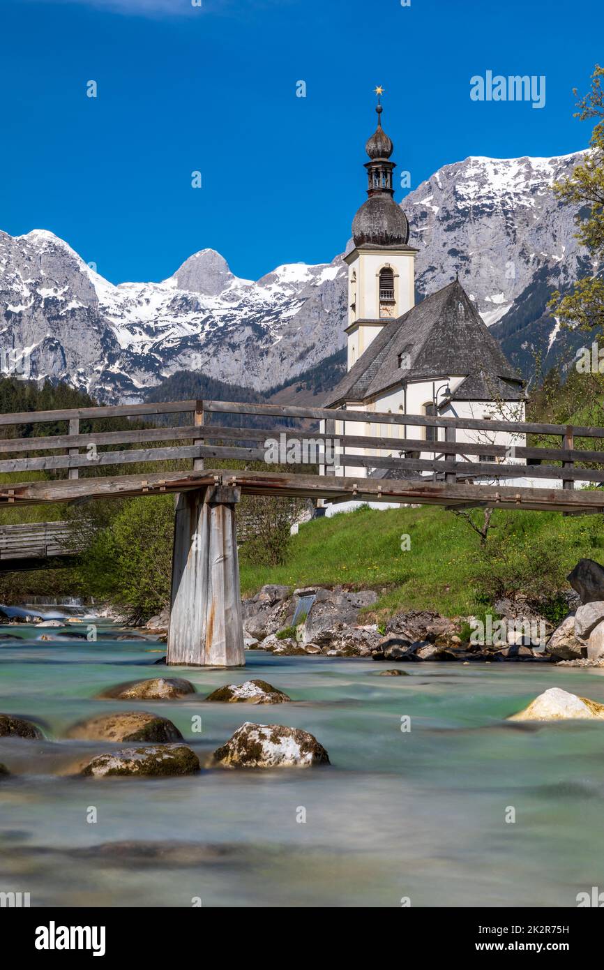 St. Sebastian church in Ramsau near Berchtesgaden, Bavaria, Germany ...
