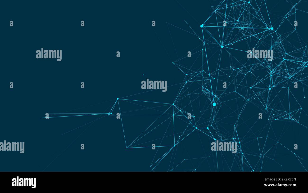 Abstract Connections Are In Space Background With Connecting Dots And Lines Connection