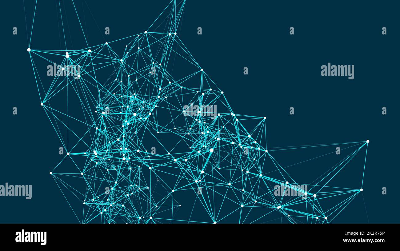 Abstract connections are in space. Background with connecting dots and ...