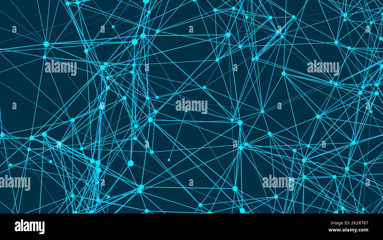 Abstract connections are in space. Background with connecting dots and ...
