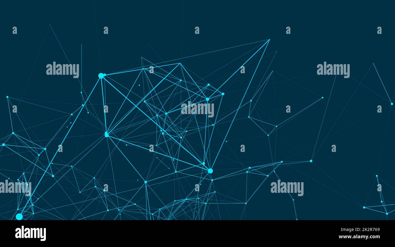Abstract connections are in space. Background with connecting dots and ...