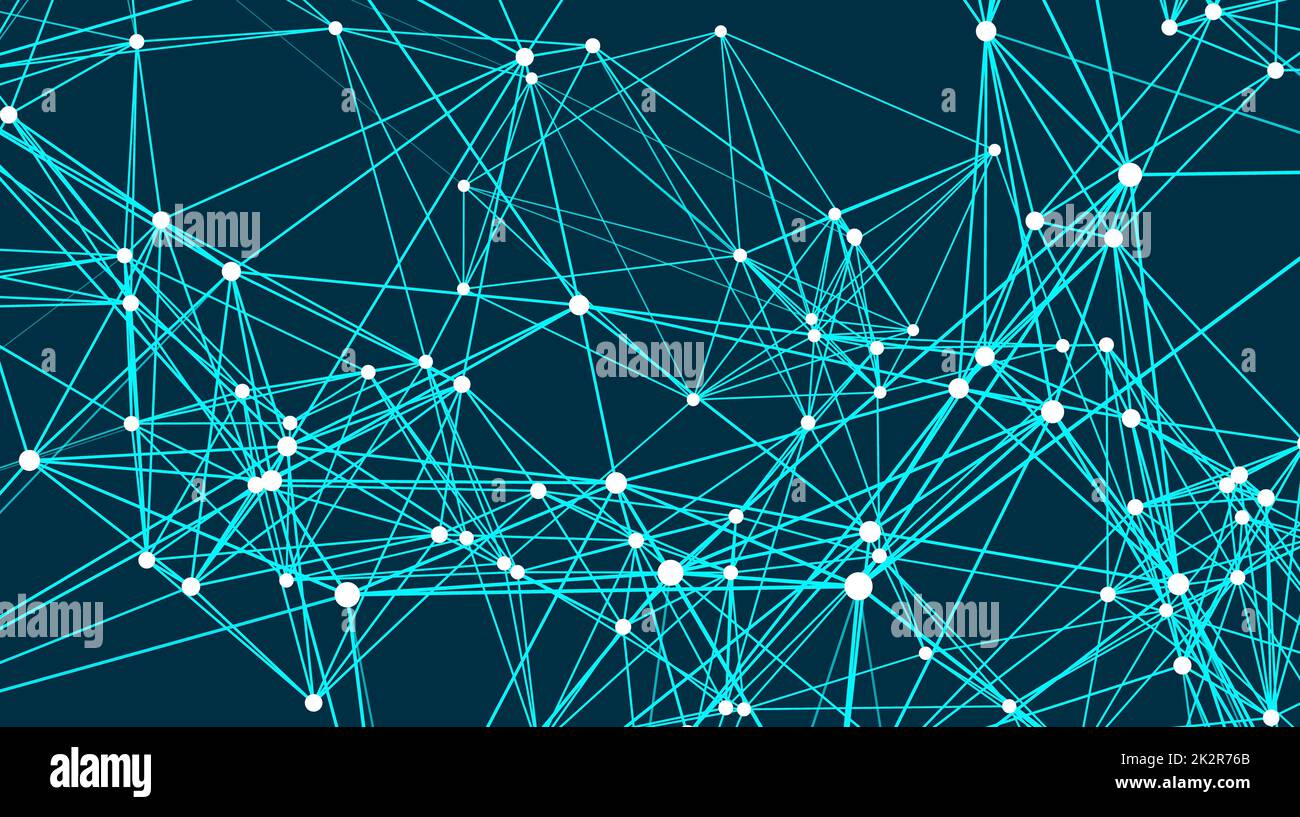 Abstract connections are in space. Background with connecting dots and lines. Connection ...