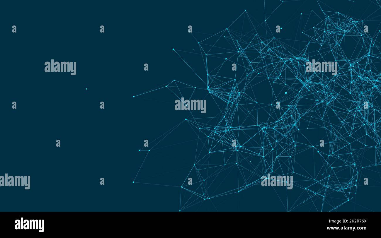 Abstract connections are in space. Background with connecting dots and lines. Connection ...