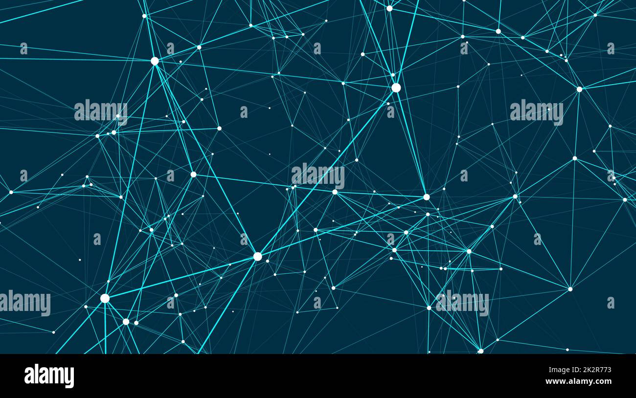 Abstract connections are in space. Background with connecting dots and lines. Connection ...