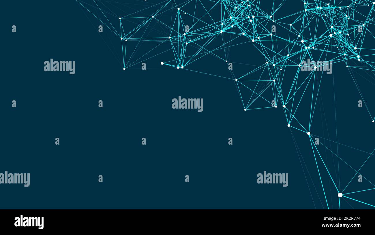 Abstract connections are in space. Background with connecting dots and ...