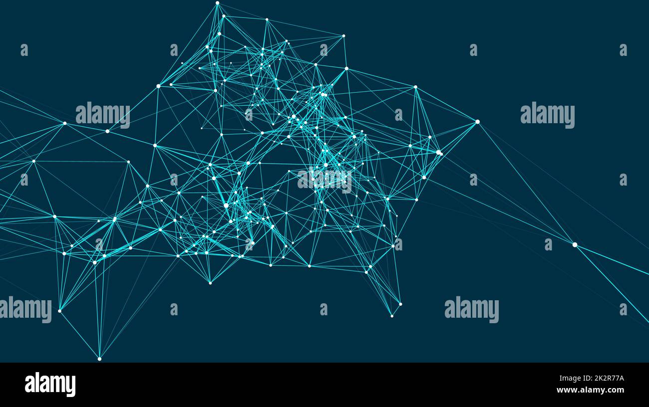 Abstract connections are in space. Background with connecting dots and lines. Connection ...