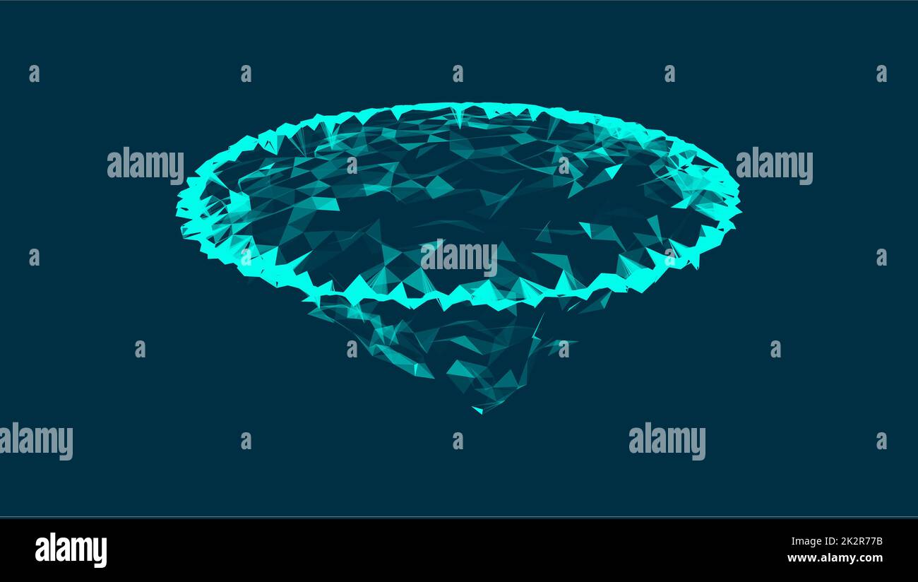 Abstract Flat Earth With Polygons And Are In Space Background With