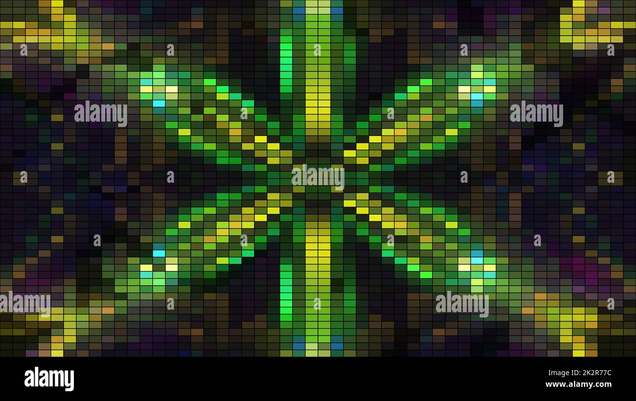 Mosaic with square particles, this is computer generated abstract digital technology background ...