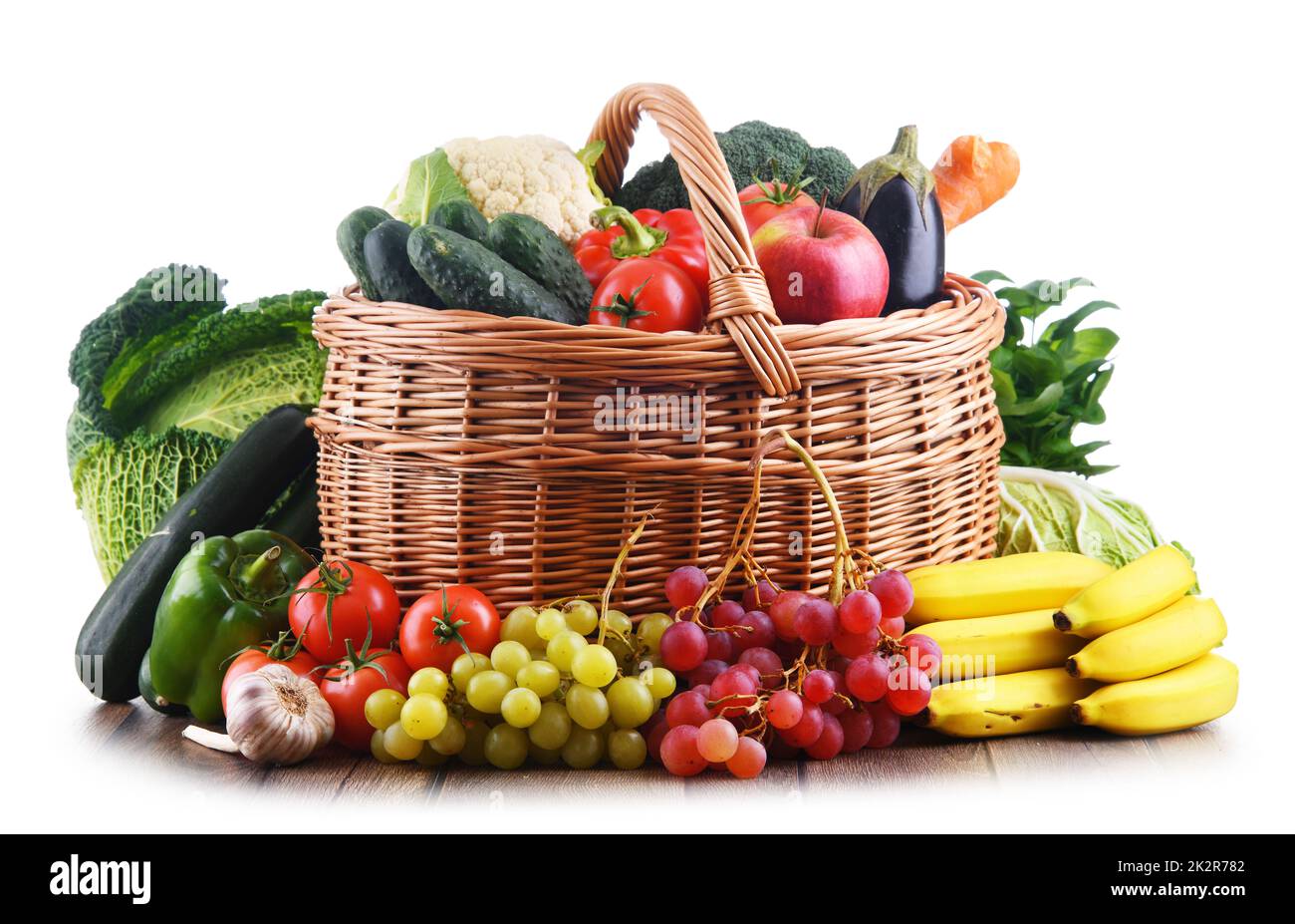 Composition with assorted organic vegetables and fruits Stock Photo - Alamy