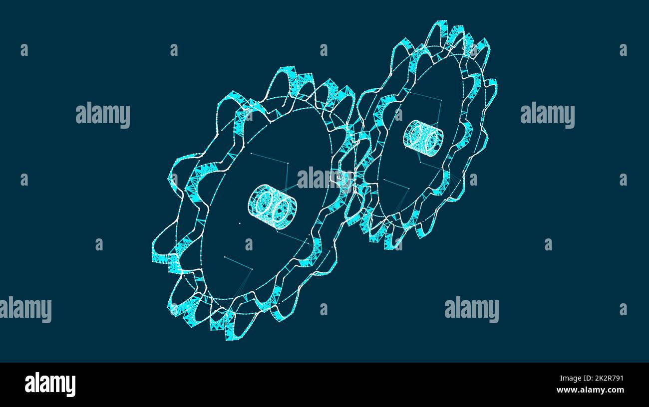 Gear-wheel vector illustration for research, science and technology ...