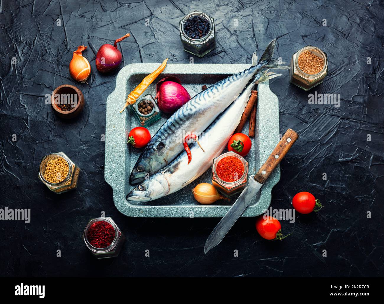 Fresh, raw mackerel fish Stock Photo - Alamy