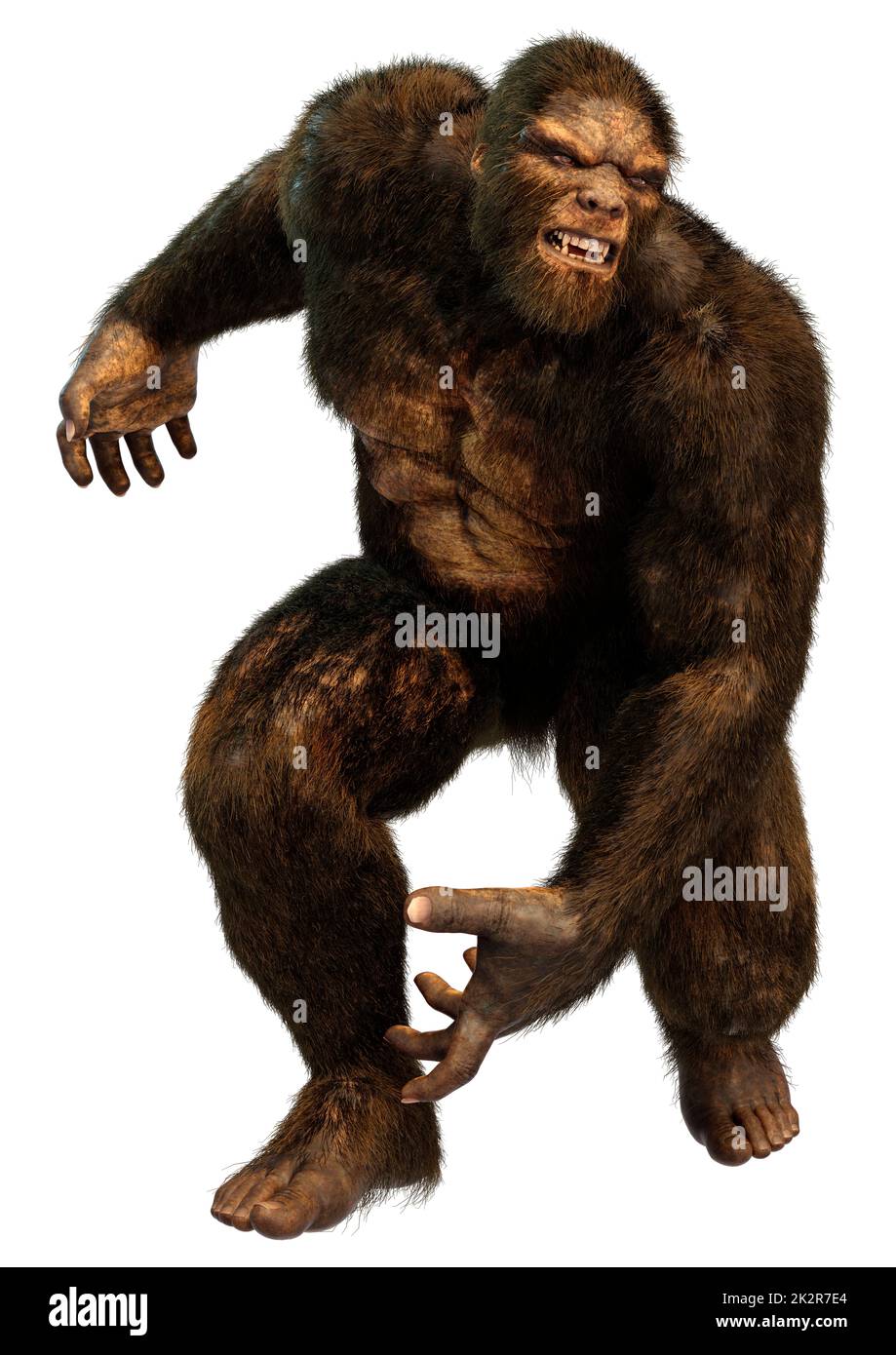 3D Rendering Sasquatch on White Stock Photo - Alamy