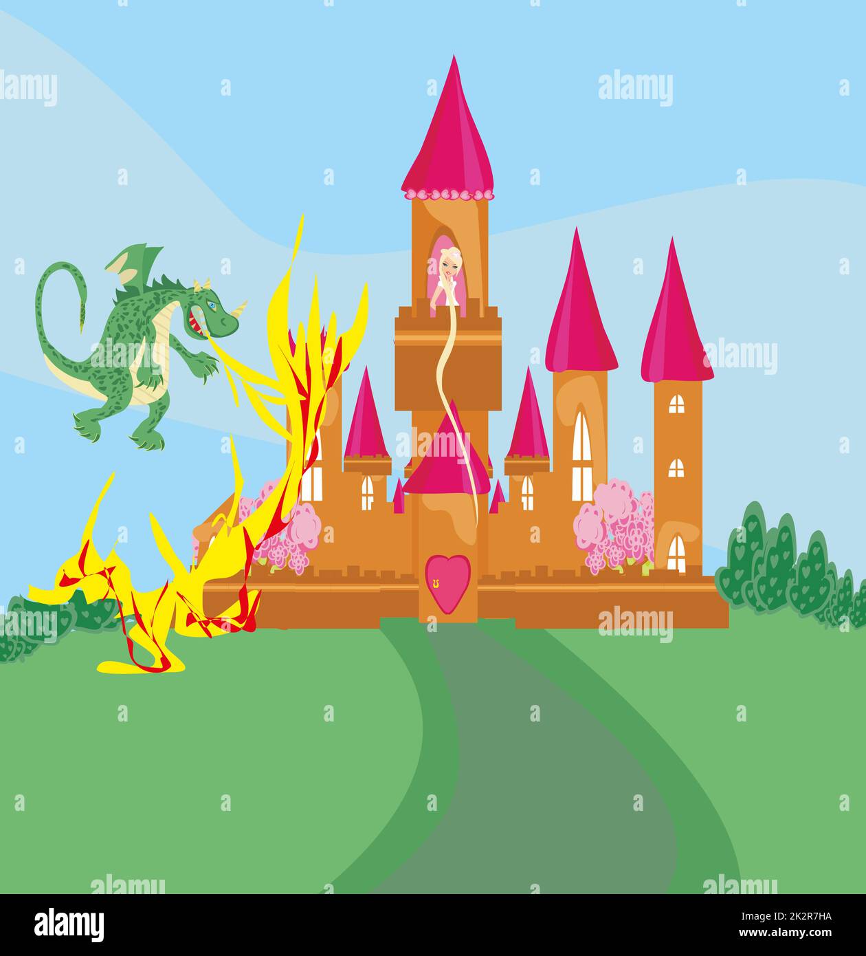 princess in the burning tower Stock Photo - Alamy